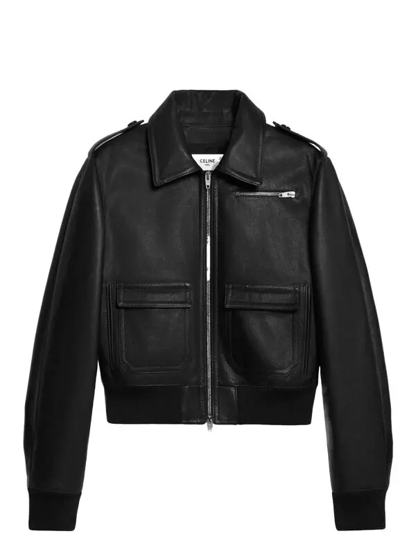 Celine Blouson Jacket In Calsfskin - Black