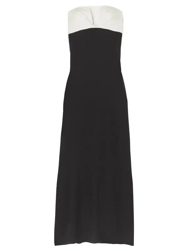 Roland Mouret Plunging V-neck Colour-block Dress - Black