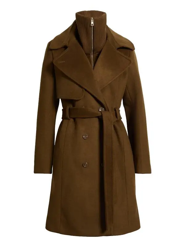 Soia & Kyo Fabianne Wool Blend Coat With Removable Bib - Espresso