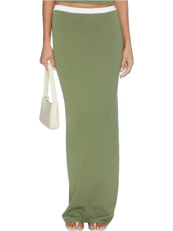 SNDYS. Charleston Maxi Skirt - Olive