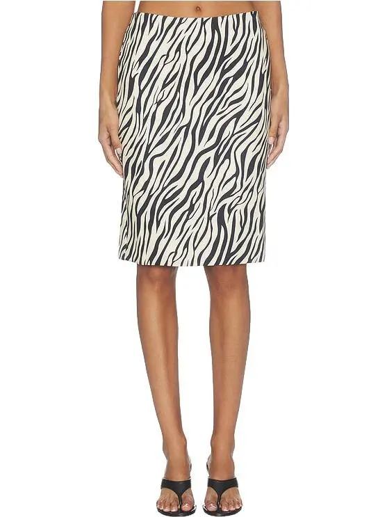 Superdown Sofia Pencil Midi Skirt In Black & White - Zebra