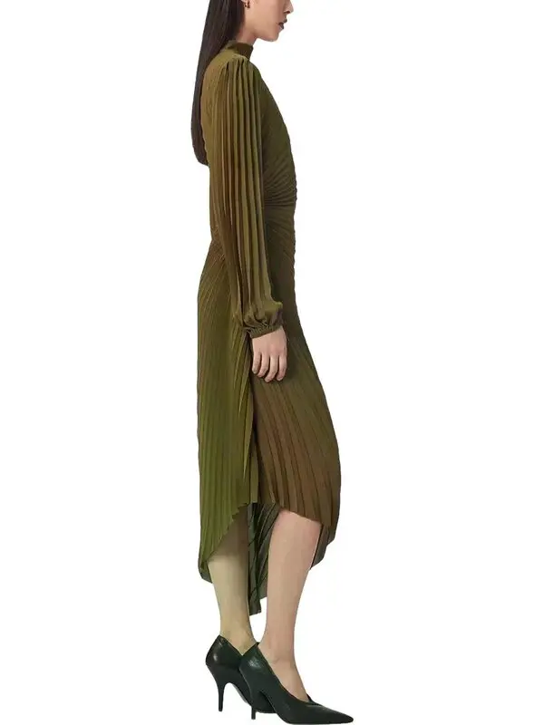 ALLSAINTS Pleated Asymmetric Dress - Green