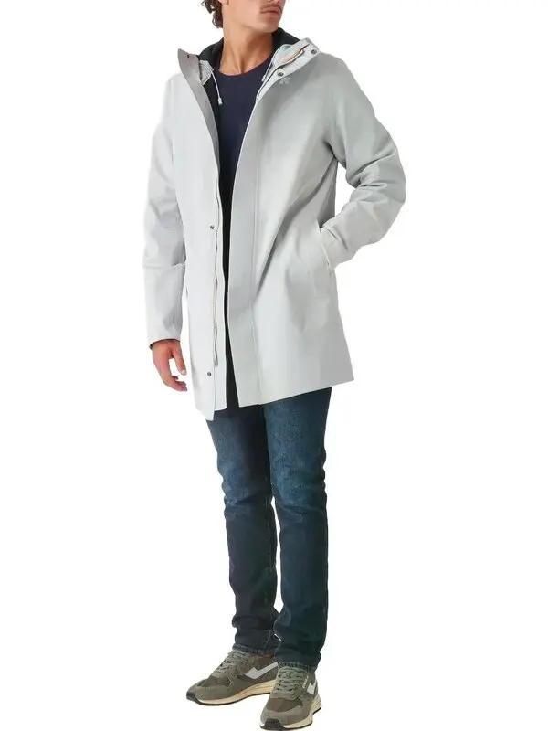 K-WAY Marlyn Hooded Logo-patch Coat - Grey