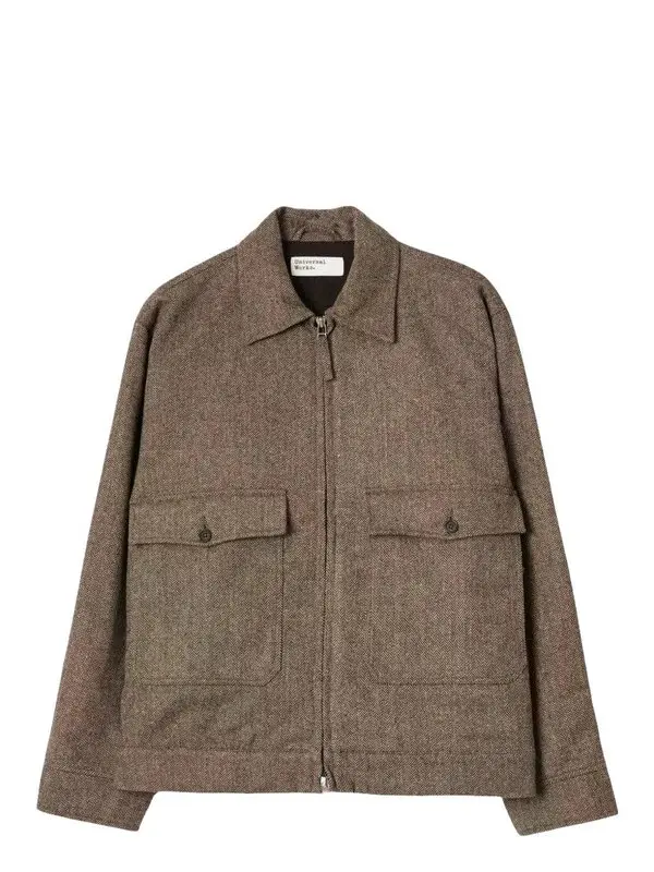 Universal Works E130 Herringbone Jacket - Brown