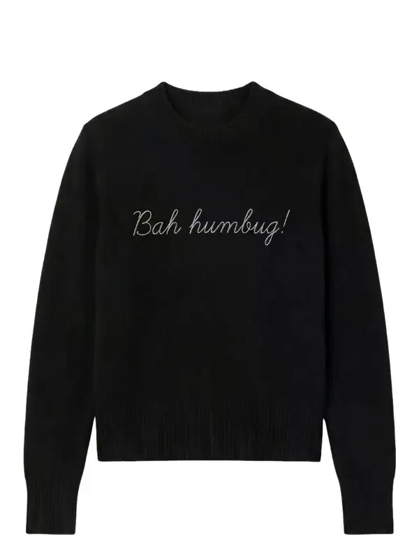 Chinti & Parker Slogan-embroidered Wool Sweater - Black