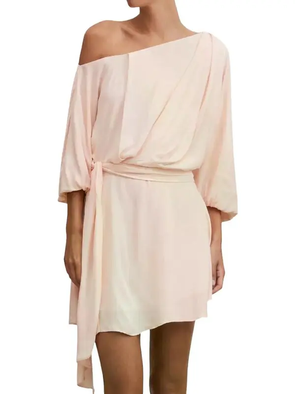 EVER NEW Sammy Draped Asymmetric Mini Dress - Neutrals