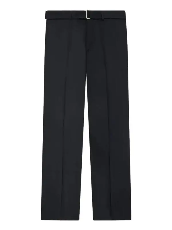 LARDINI Flat-front Straight-leg Trousers - Blue