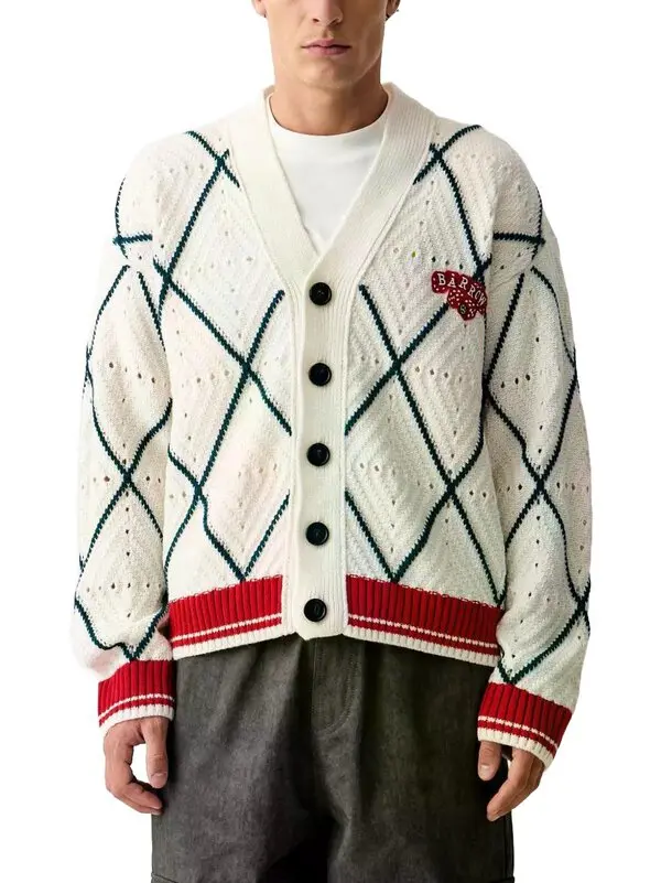 BARROW Logo-patch Cardigan - Neutrals