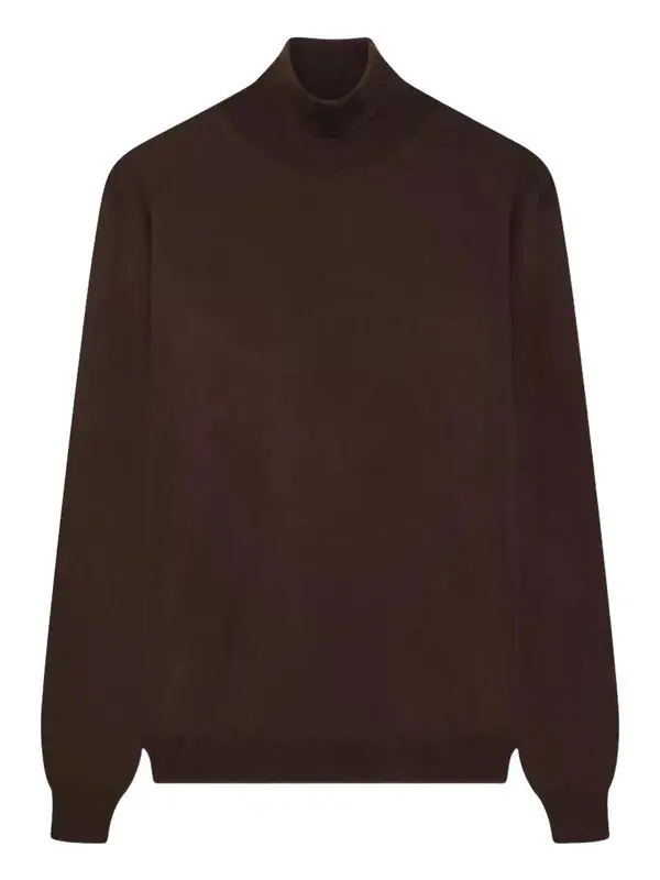 LARDINI Wool Turtleneck Sweater - Brown