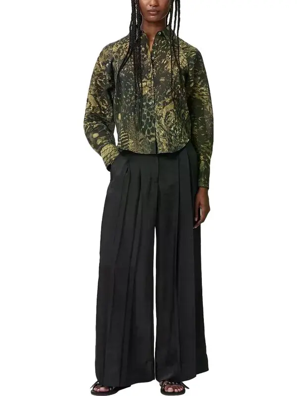ALLSAINTS Cory Animal-print Layered-back Shirt - Green