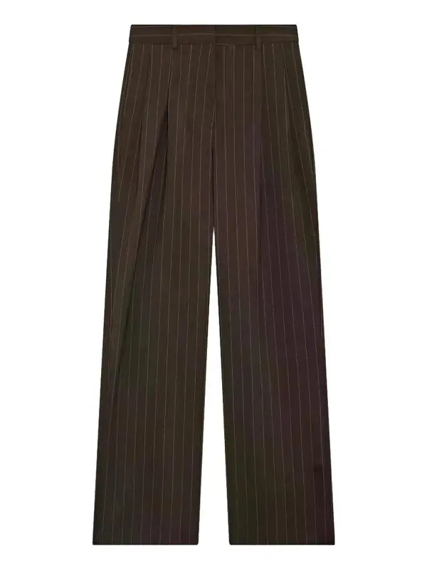 LARDINI Pinstripe Pleated Trousers - Brown