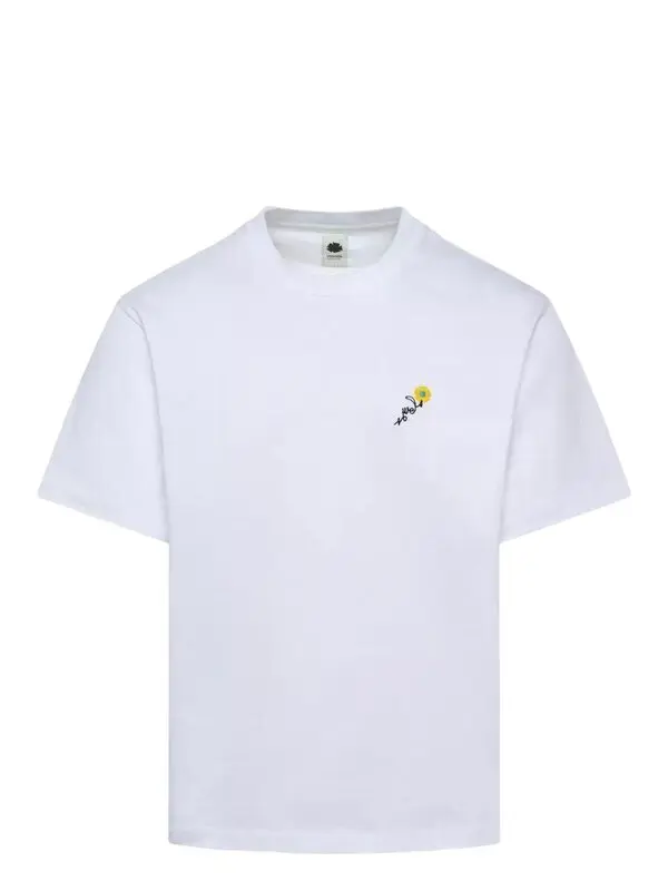 VOWELS Floral-embroidered T-shirt - White