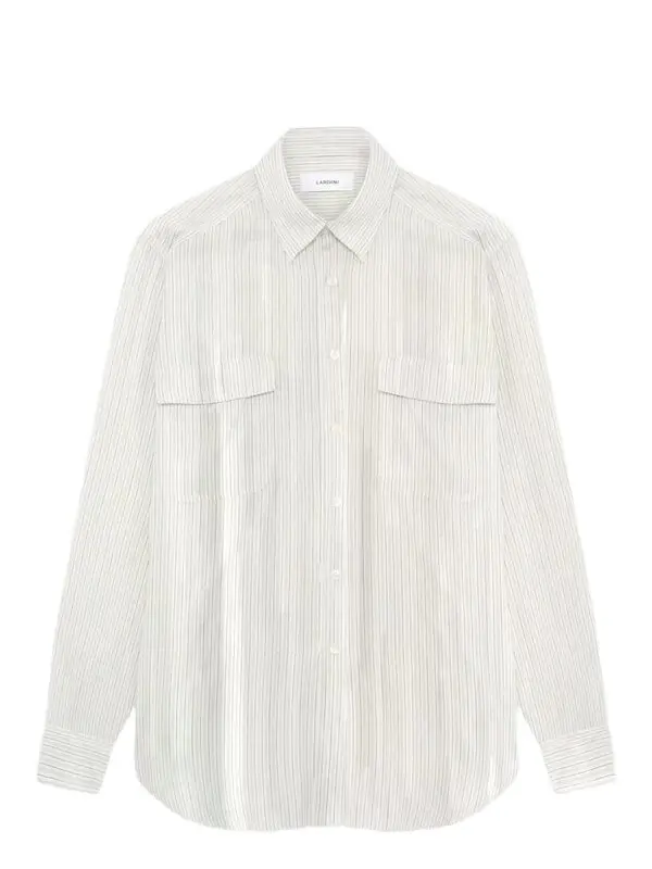LARDINI Striped Shirt - Neutrals