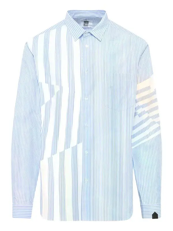 Noir Kei Ninomiya Printed Striped Shirt - Blue