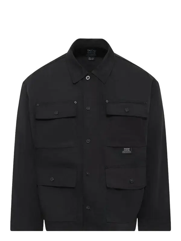 Taion Non Down Button-up Shirt Jacket - Black