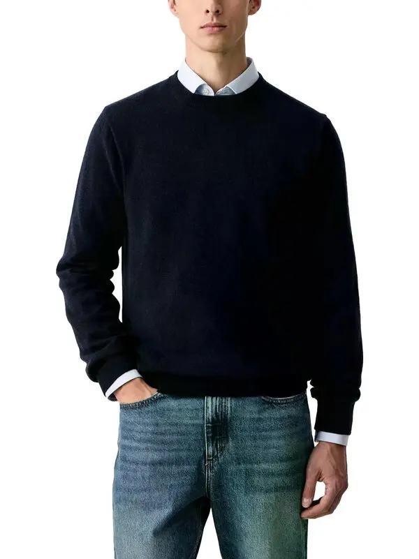 LINDBERGH Crew-neck Ribbed-trim Sweater - Blue