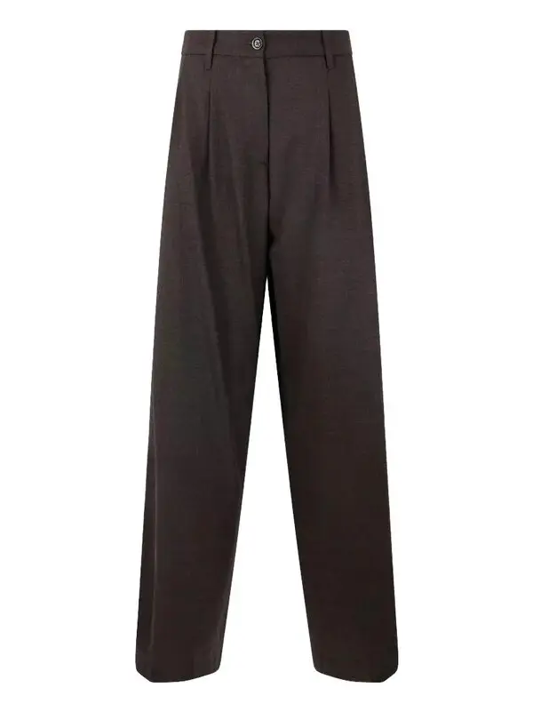 NINE:INTHE:MORNING Pleated High-waisted Trousers - Brown