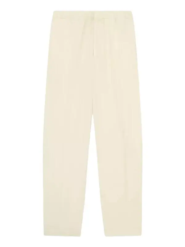 LARDINI Flat-front Flannel Straight-leg Trousers - Neutrals