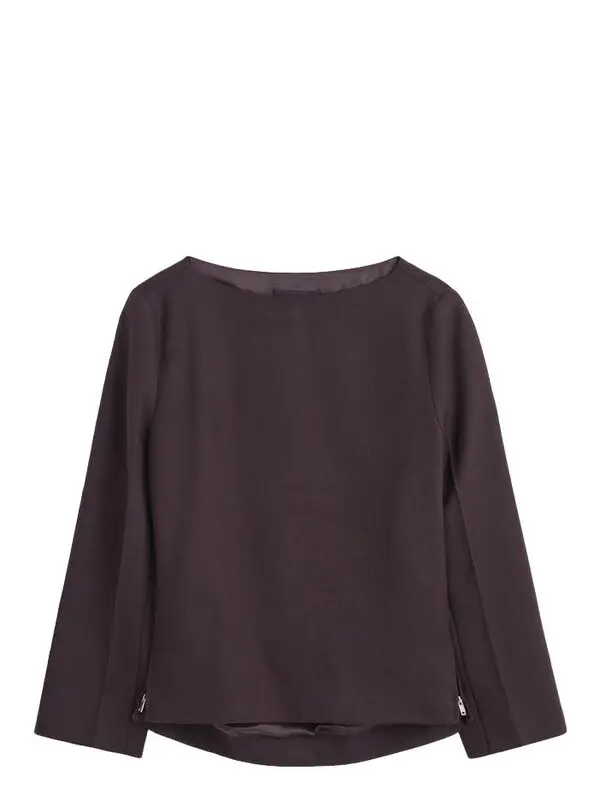 Cos Tailored Wool Boat-neck Top - Brown
