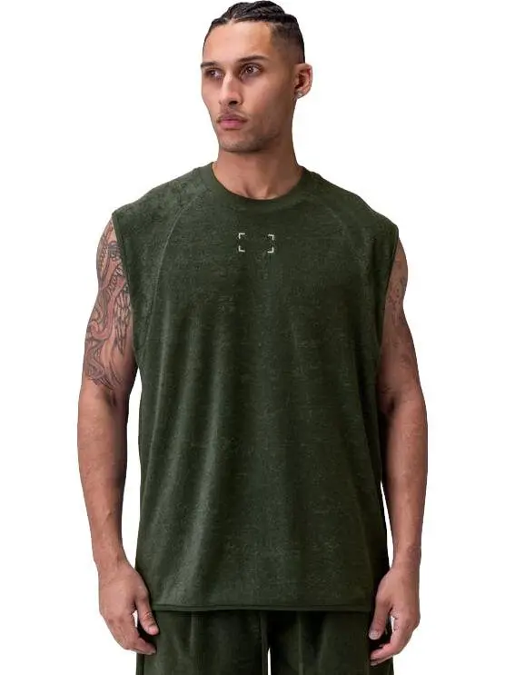 ASRV Towel Terry Cutoff Shirt - Olive