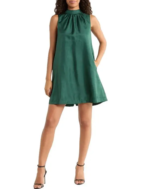 SUGARLIPS Keyla Sleeveless Trapeze Minidress - Emerald