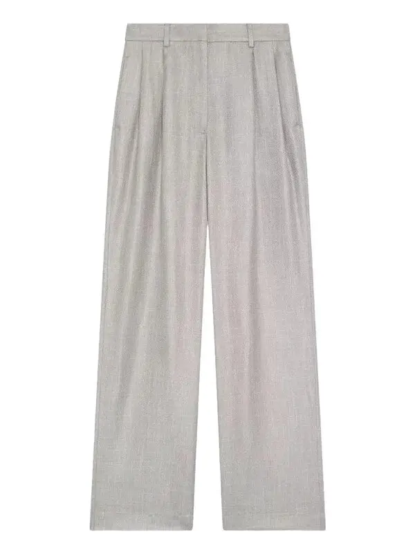 LARDINI Pleated Straight-leg Trousers - Grey