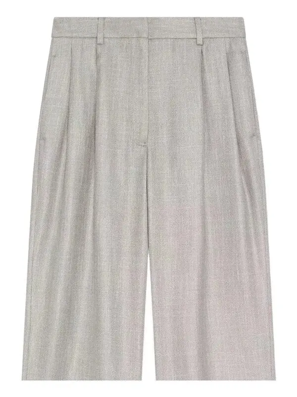 LARDINI Pleated Straight-leg Trousers - Grey