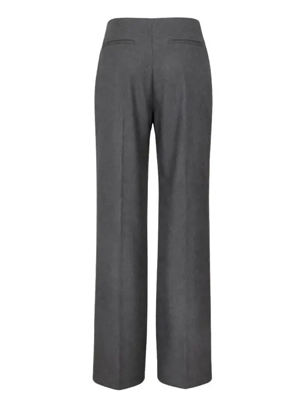 SONIA CARRASCO Pleated Drawstring Wool Trousers - Grey