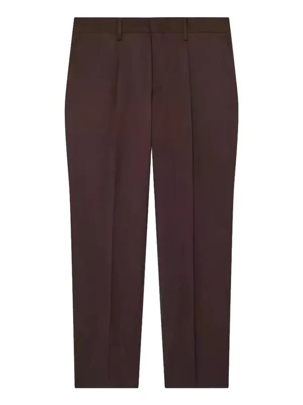 LARDINI Pleated Straight-leg Trousers - Brown