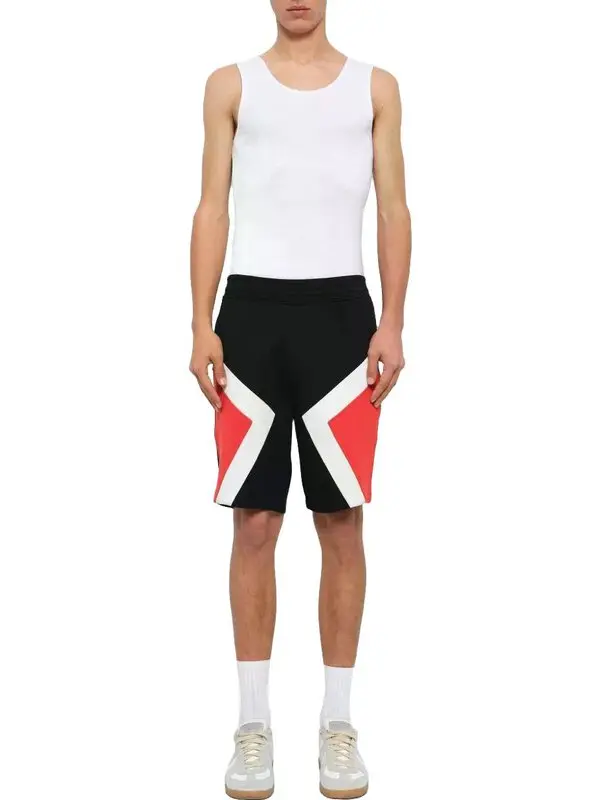 Neil Barrett Colour-block Knit Shorts - Black