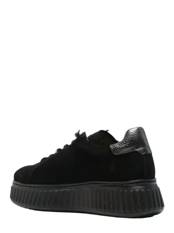 WONDERS Platform Suede Sneakers - Black