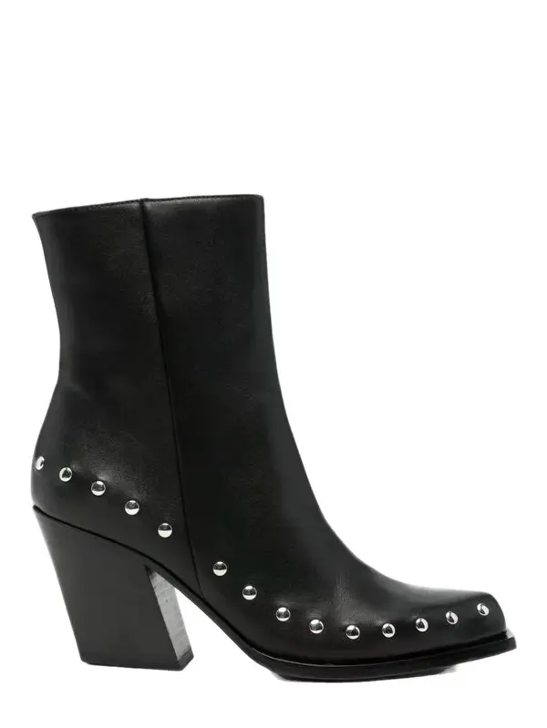 VIC MATIE Tronc Xavier Stud-embellished Leather Ankle Boots - Black