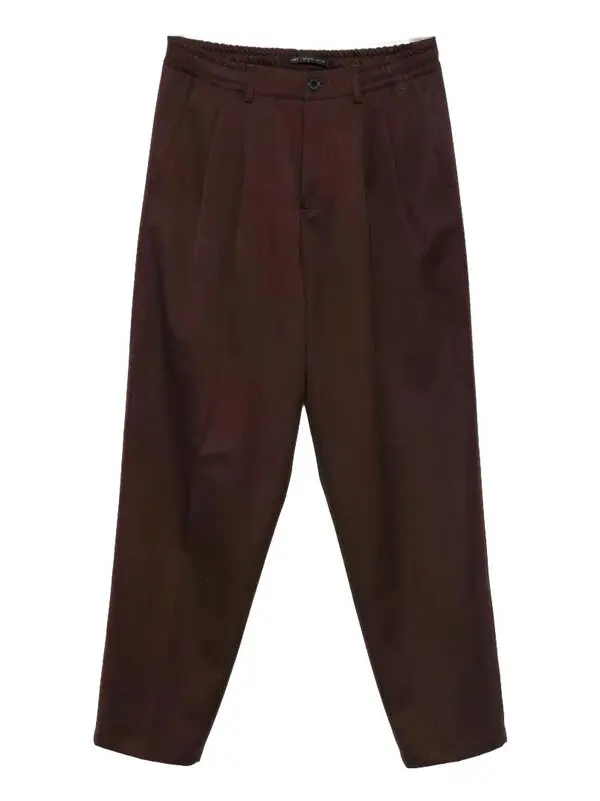 LOW BRAND Zeta Pleated Straight-leg Trousers - Brown