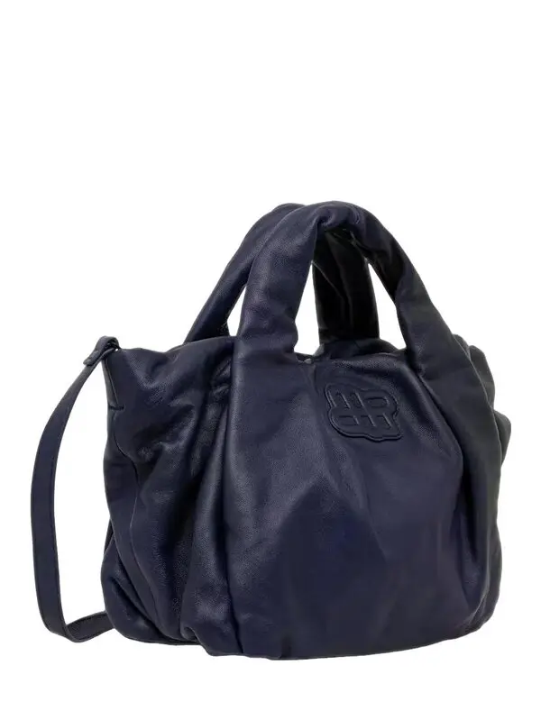 Munthe Lix Logo-patch Calf Leather Tote Bag - Blue