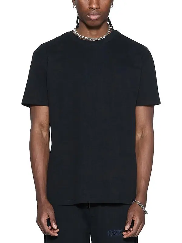 Ksubi Luxe Biggie Cotton Ringer Crewneck T-shirt - Black