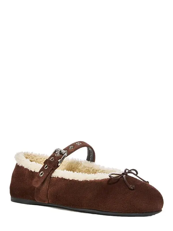 Miu Miu Shearling Ballet Flats - Moro