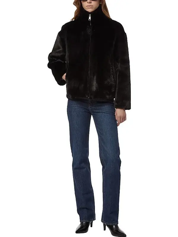 Apparis Brooks Faux Fur Coat - Noir