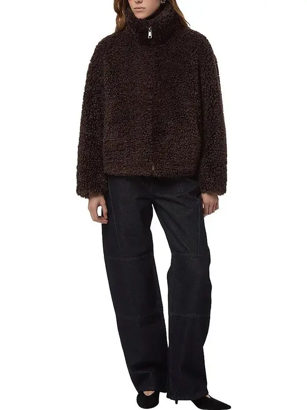 Apparis Brooks Bouclette Coat - Brown
