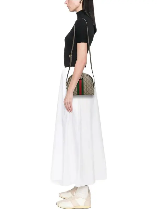 Gucci 2000-2015 Small Gg Supreme Web Ophidia Dome Crossbody Bag - Neutrals