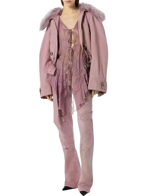 Blumarine Lace-trim Ruffled Blouse - Pink