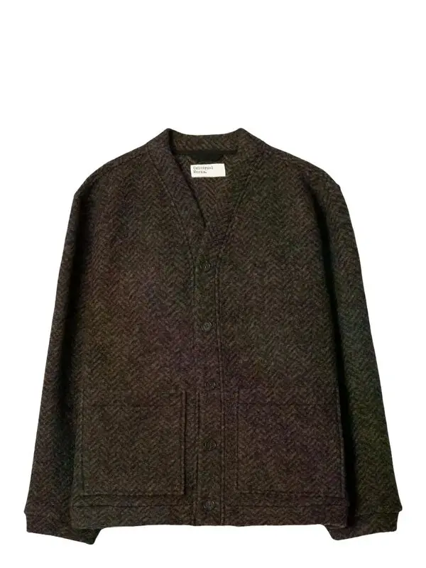 Universal Works Advance Herringbone Cardigan - Brown