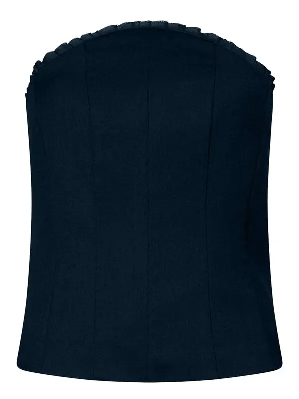 Marella Ruffle-trim Sleeveless Bustier - Navy