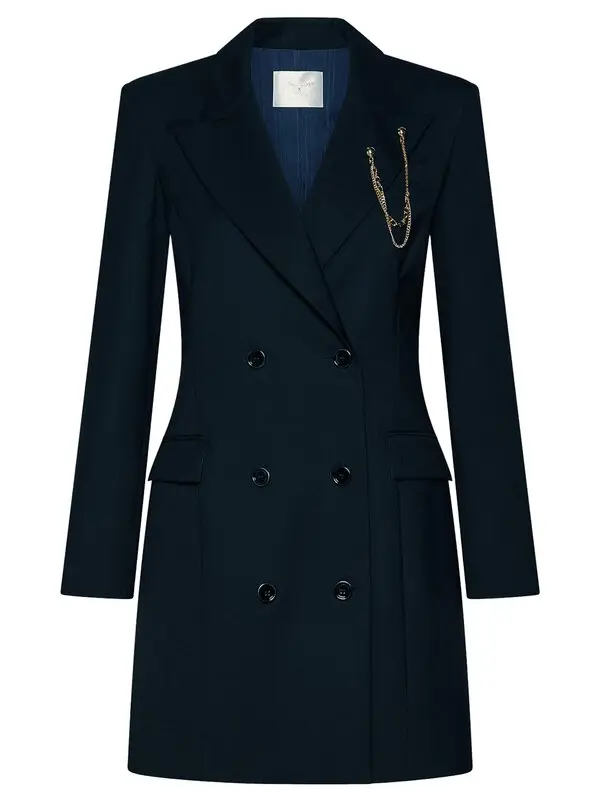 Marella Neckless-detail Mini Blazer Dress - Black