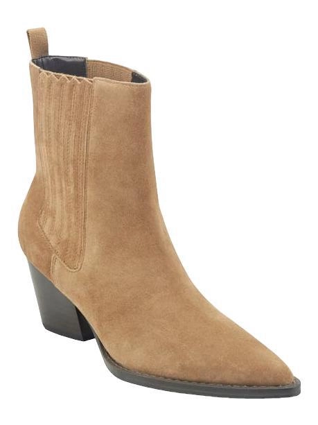 Marc Fisher Zane Leather Chelsea Bootie - Medium Brown