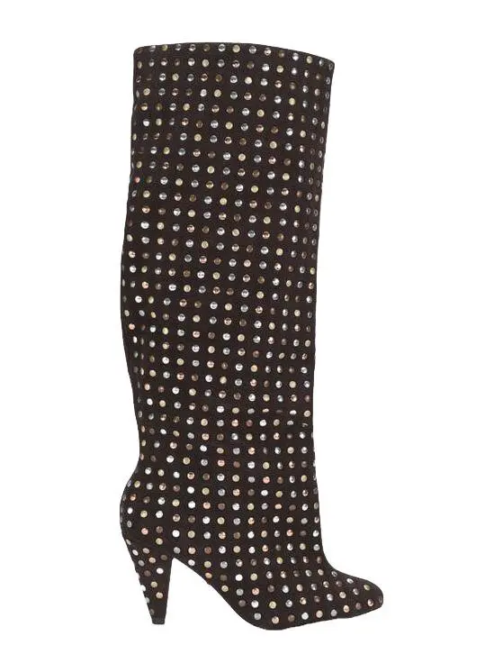 Kurt Geiger Lambeth Studded Slouchy Leather Knee High Boot - Open Brown