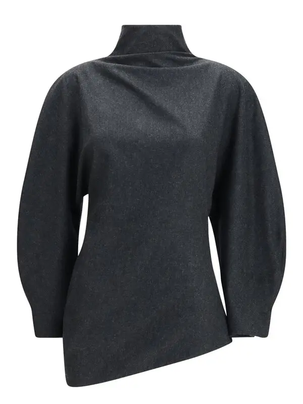 Khaite Harlow Wool-cashmere Top - Grey