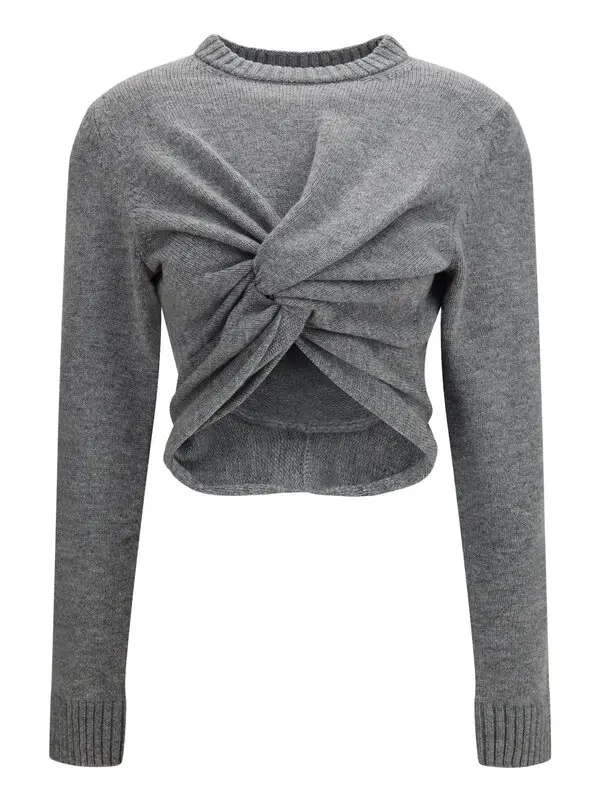 Balenciaga Ruched Crewneck Weater - Grey