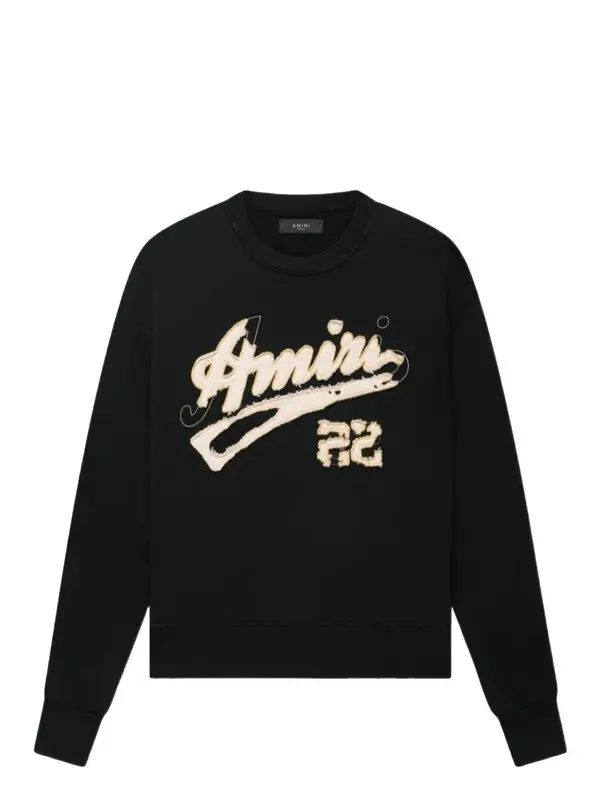 Amiri Logo Round Neck Sweater - Black