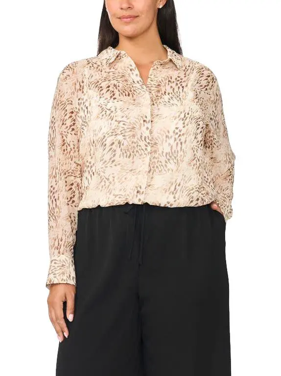 Halogen Hidden Placket Button Down Shirt - Afterglow