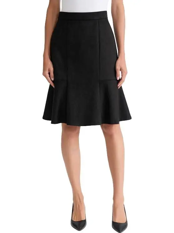 KASPER Flared Hem Skirt - Black